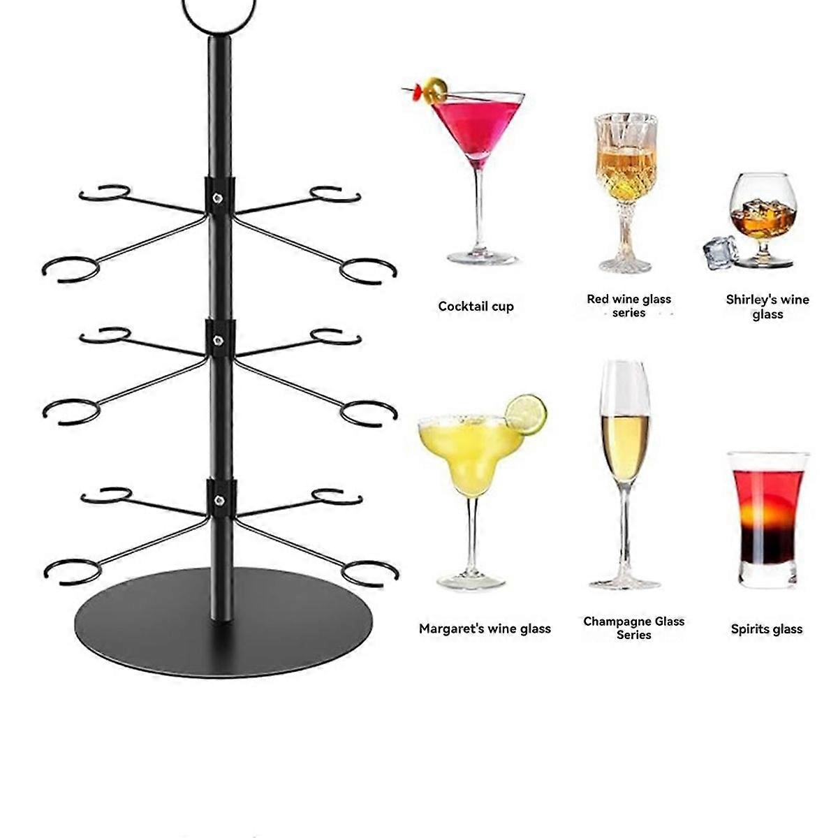 Cocktail Tree Stand, Wine Glass Flight Tasting Display for Drinks, 3 ...