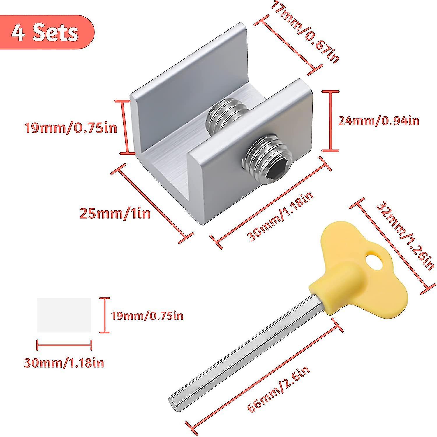 4 Pieces Sliding Window Locks Door Latches Window Restraints Anti ...