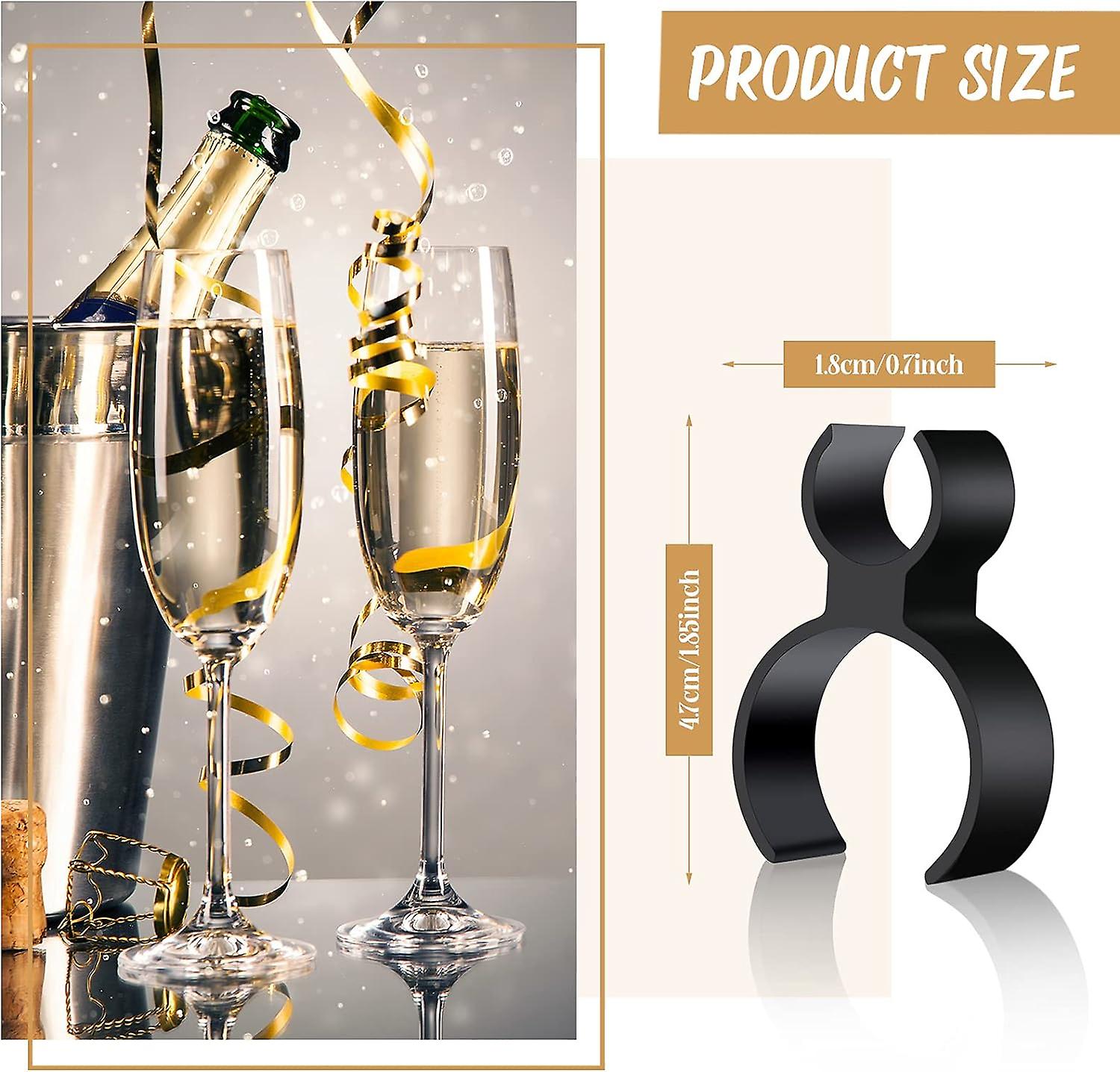 12 Pieces Champagne Bottle Sparkler Single Holder Safety Clips - Black ...