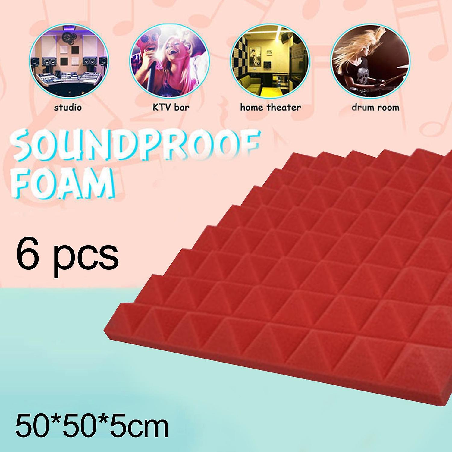 6Pcs Sound-proof Mat Eco-friendly Heat Insulation Sponge Sound ...