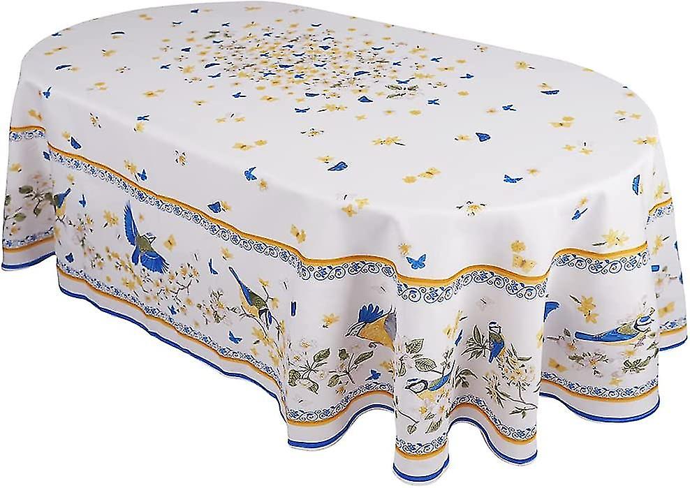 Oval Tablecloth Blue Modern Geometric Oval Tablecloth, Blue Oval ...