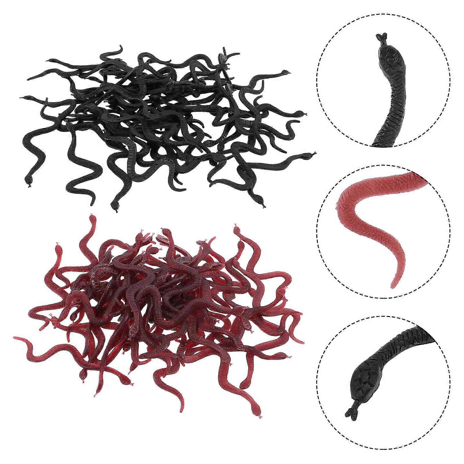 100pcs Fake Snakes Halloween Snakes Realistic Snake Toys Halloween ...