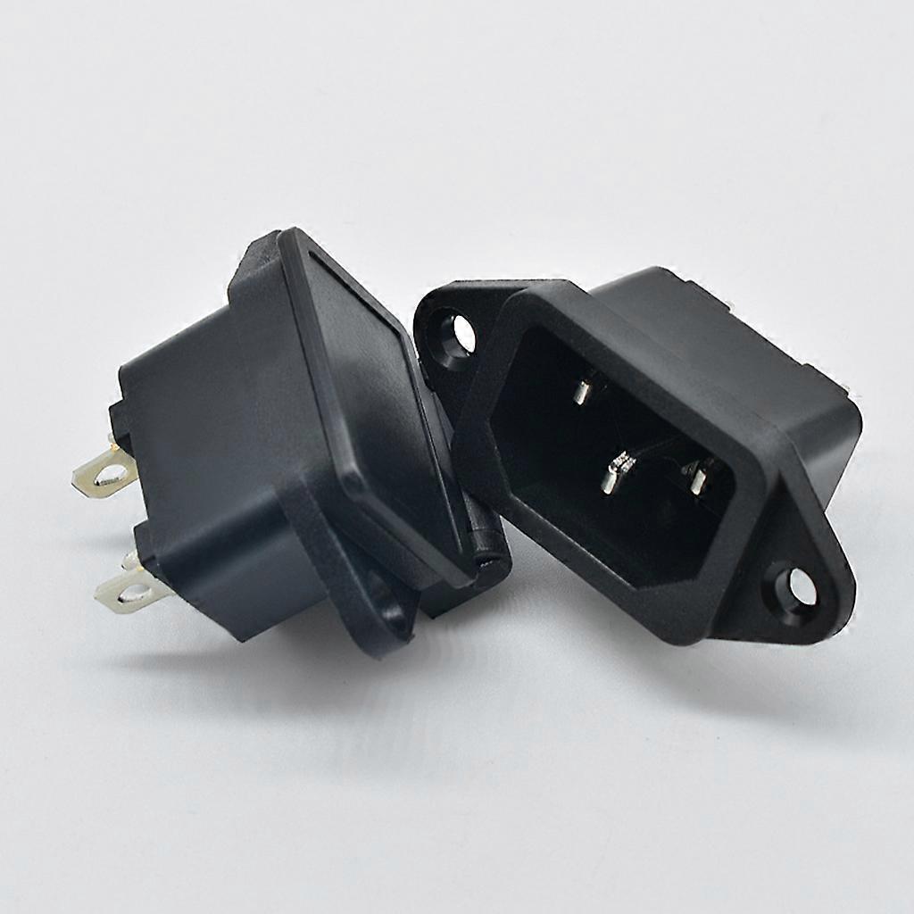 AC 250V 10A IEC320 C14 3 Pin Male Power Cord Inlet Socket | Fruugo UK