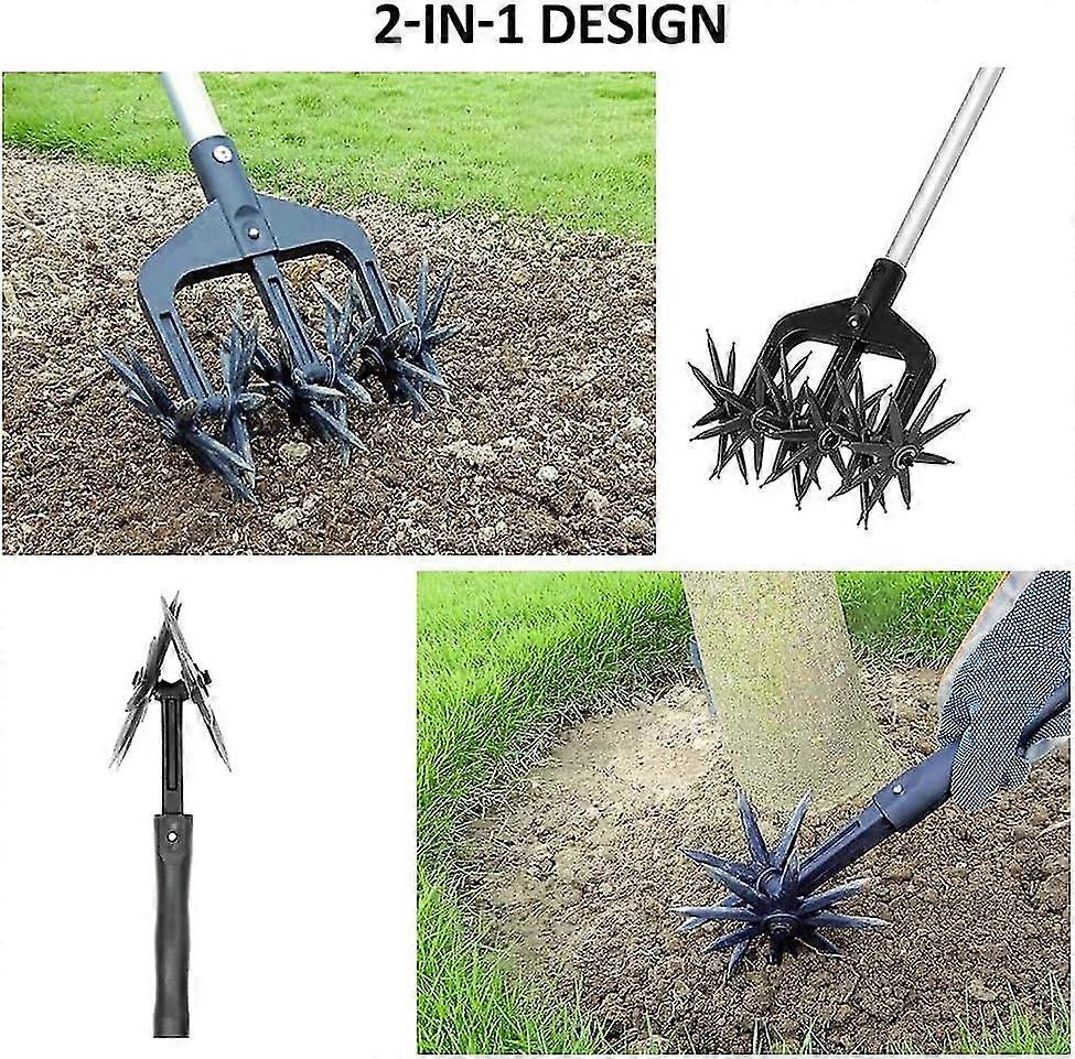 Rotary Cultivator Tool Set, Hand Held Garden Cultivator With Detachable ...