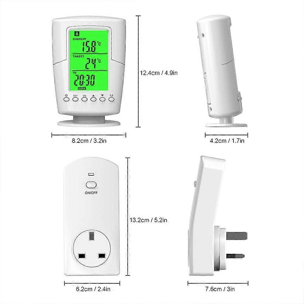 Smart Programmable Wireless Remote Thermostat + Plug in Socket Heating ...