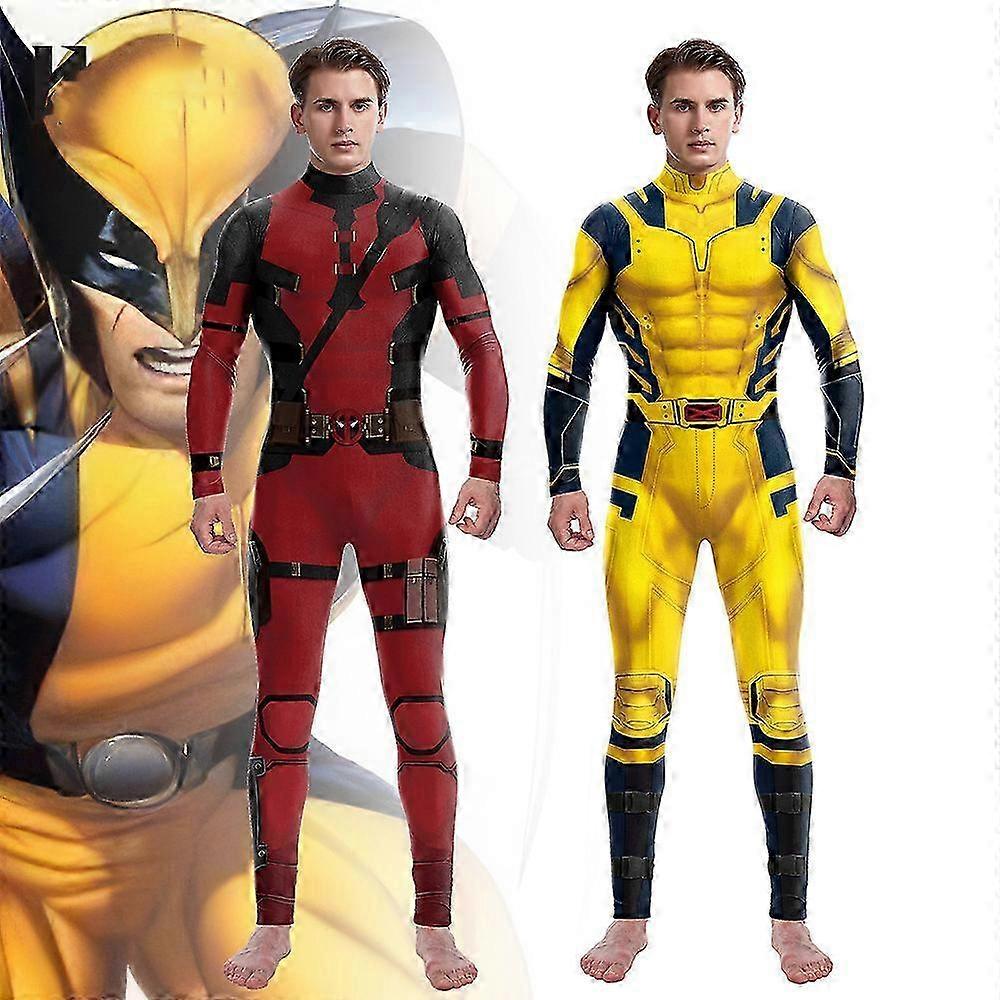 Wolverine Deadpool 3 Mens Cosplay Party Costume Jumpsuit Halloween ...