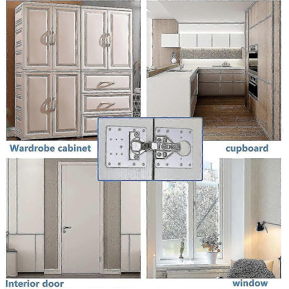 10pcs Cabinet Hinge Repair Plate Kit Kitchen Cupboard Door Hinge ...