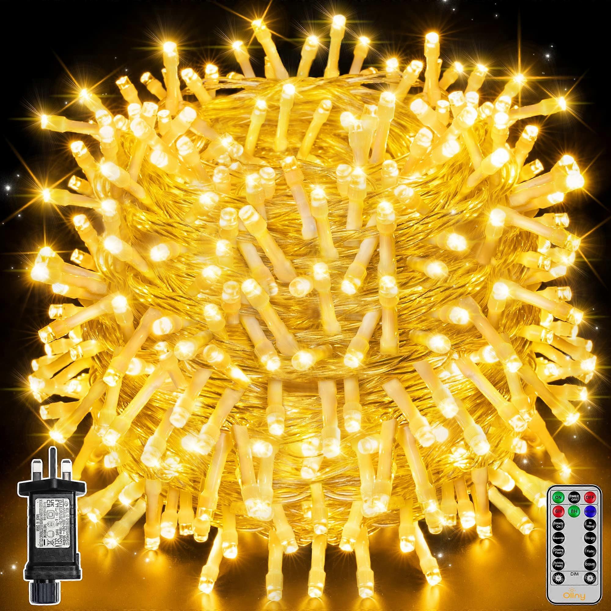 Outdoor Christmas Tree Lights - 100m 600 LED Fairy Light Christmas ...