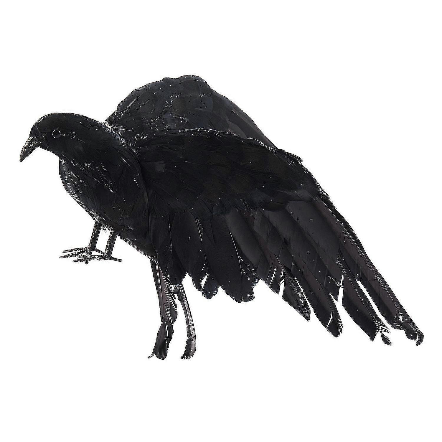 Halloween Prop Feathers Crow Bird Large 25x40cm Spreading Wings Black ...