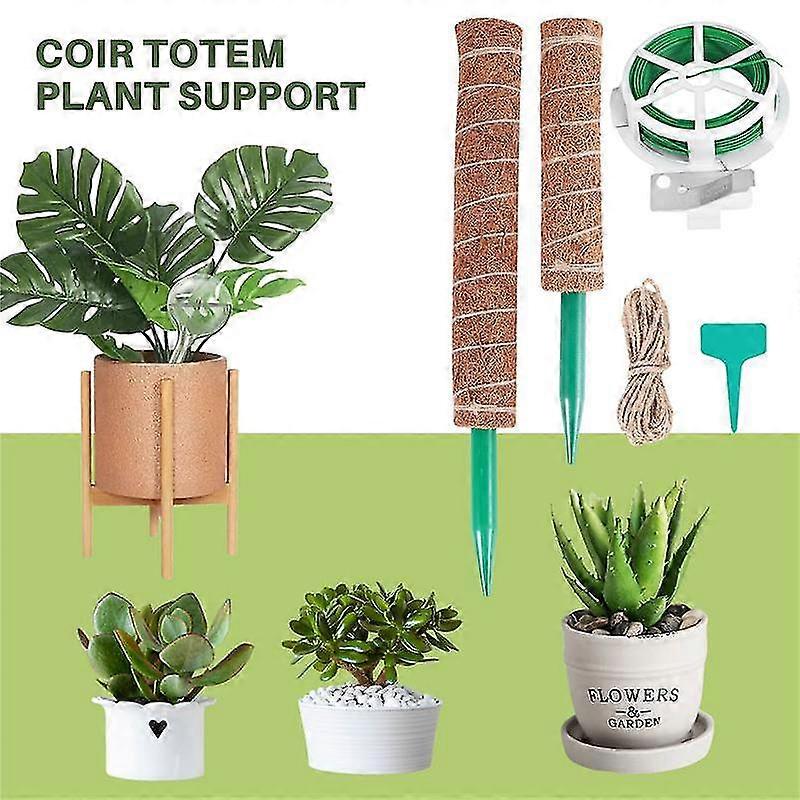 9pcs Moss Pole For Climbing Plants, Coir Pole,plant Support Extension ...