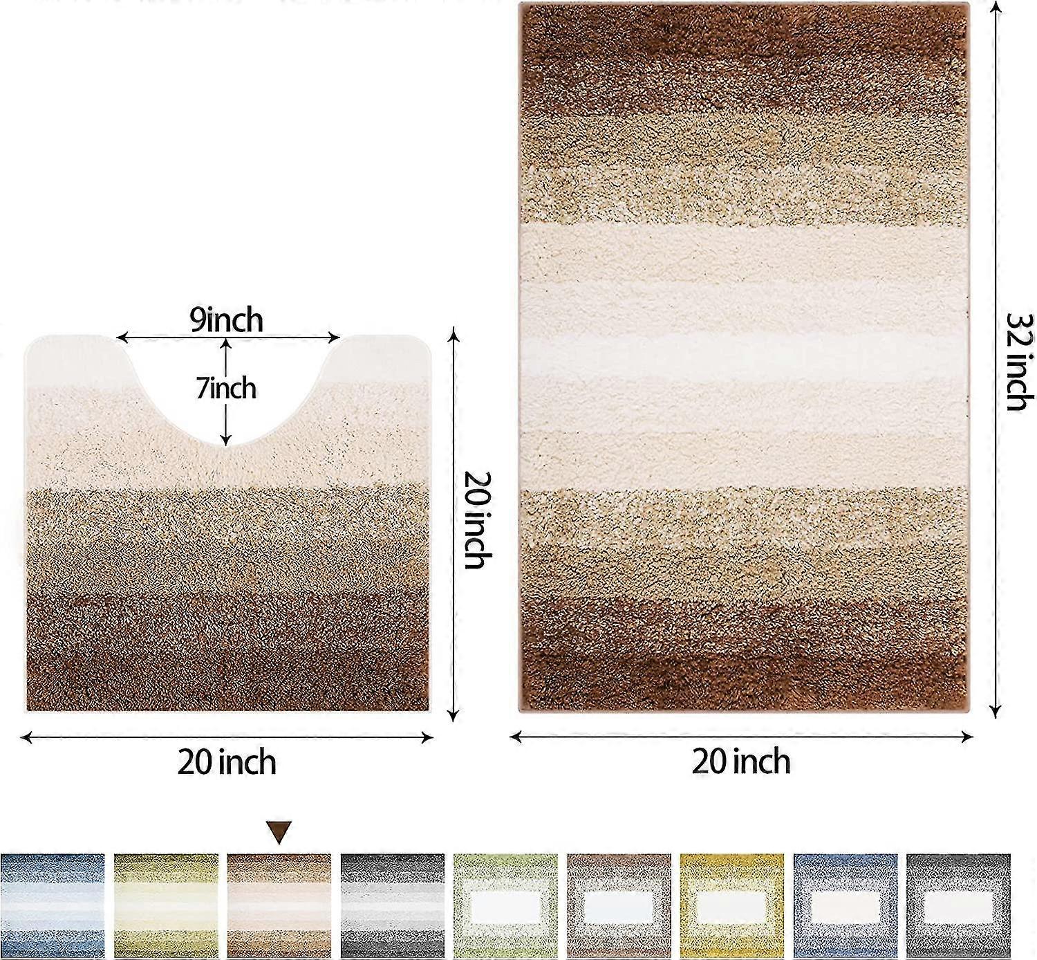 Sunla Bathroom Rugs Set 2 Piece, Microfiber 20" X 33" Bath Mat And 20 ...