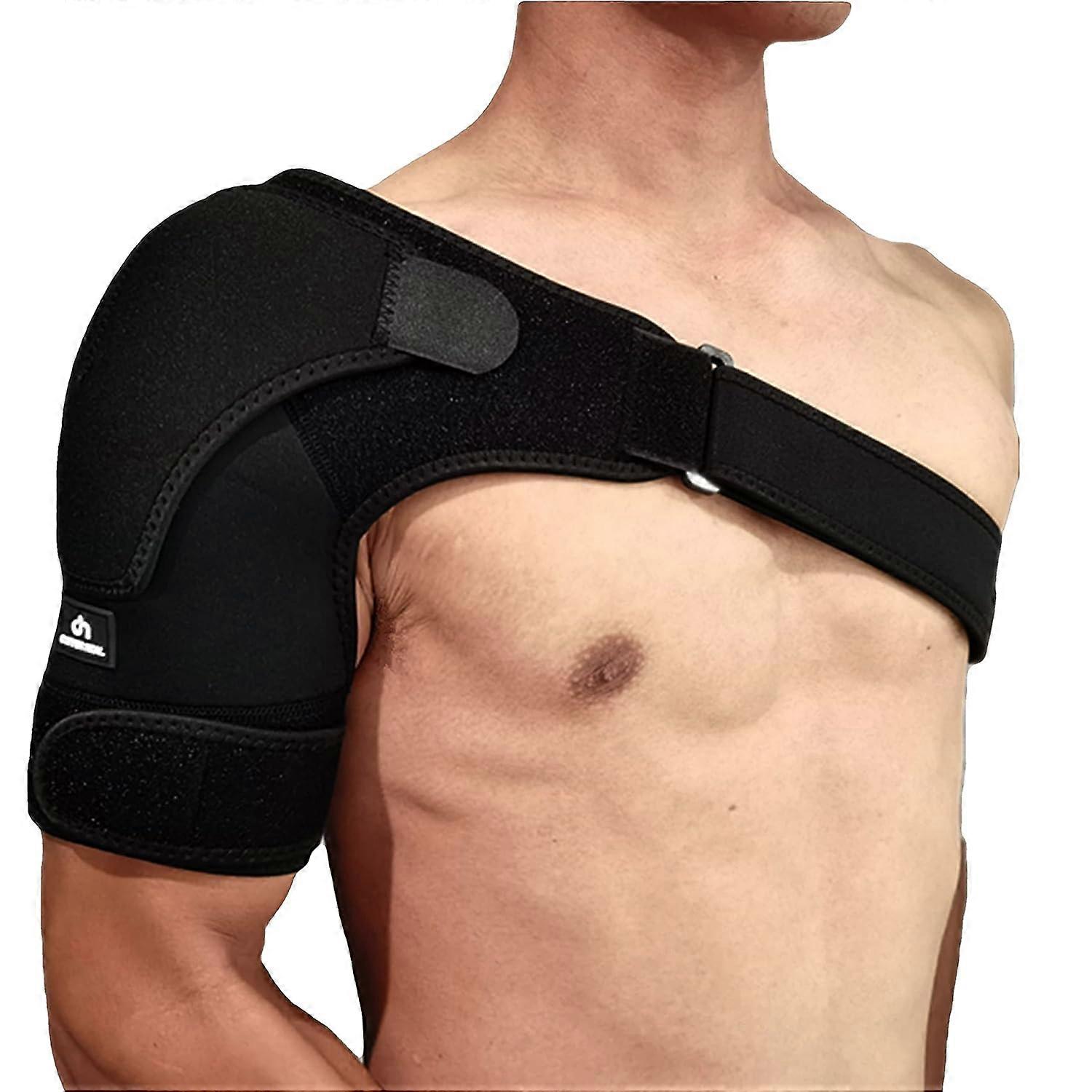 Shoulder Brace Adjustable Compression Sleeve Torn Rotator Cuff Men ...