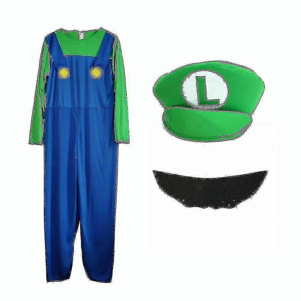 Kids Boys Girls Super Mario Luigi Plumber Bros Fancy Dress Party ...