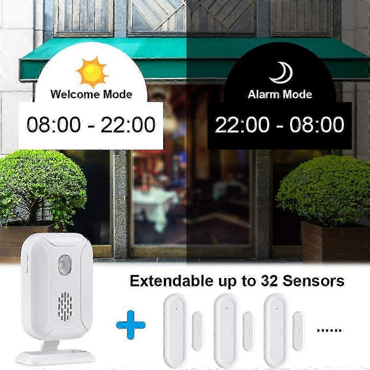 Wireless Door Open Sensor Chime 280m Range Door Alarm Window & Door ...