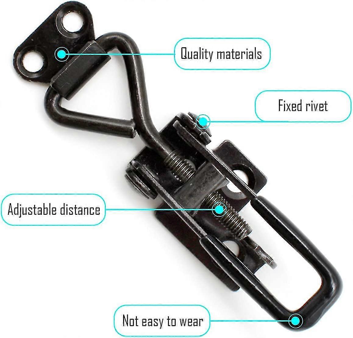 2 Pieces Adjustable Toggle Clamps, Steel Latch Clip, Metal Toggle Latch ...