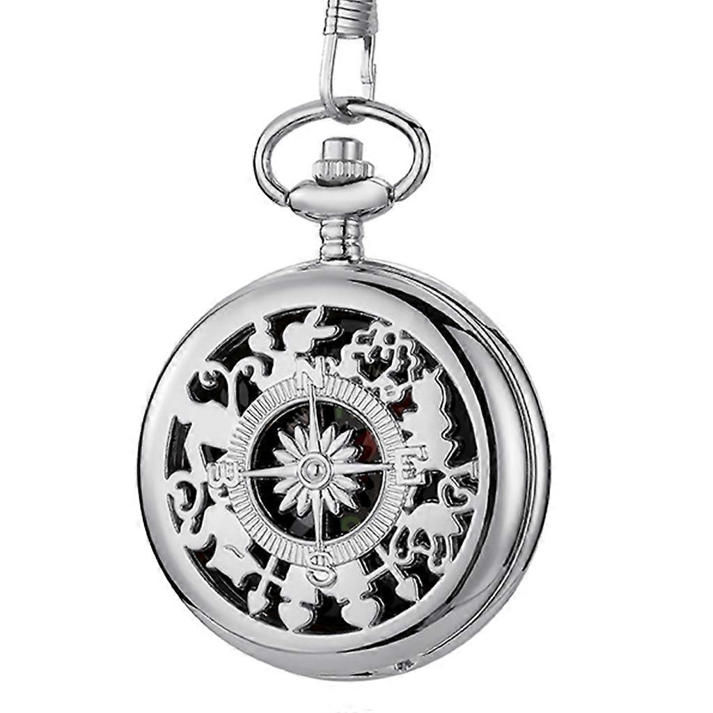 Engrave Pocket Watch Compass Retro Hiking Belt Chain Camp Compass for ...