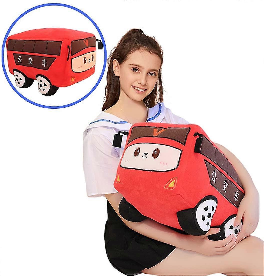 Car Plush Simulation School Bus Cute Cartoon Throw Pillo(Red/45x25x30cm ...