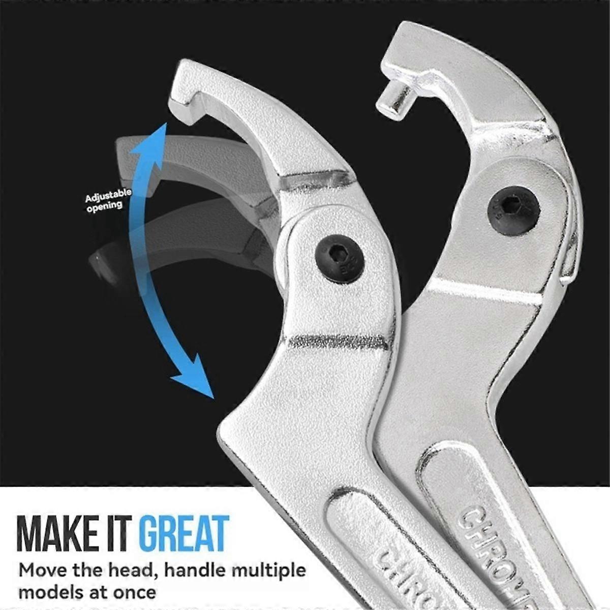 Crescent Wrench Set Adjustable C-Pin Wrench Hook Wrench for Tightening ...