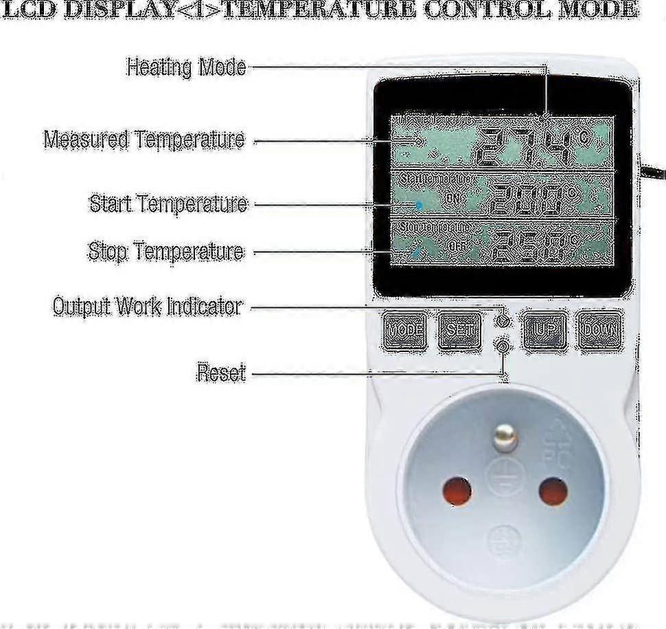 2024,digital / Heating Cooling Thermostat Socket Lcd Temperature Controller, 230v For Greenhouse ...