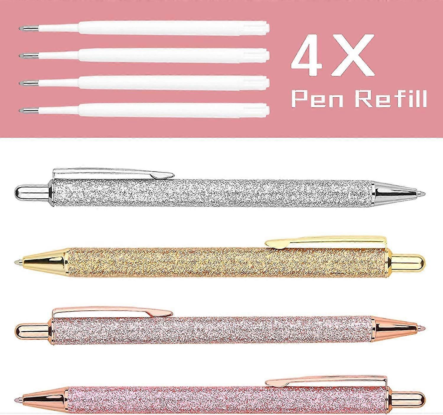4pcs Ballpoint Pens, Comfortable Writing Pens, Metal Retractable Pretty ...