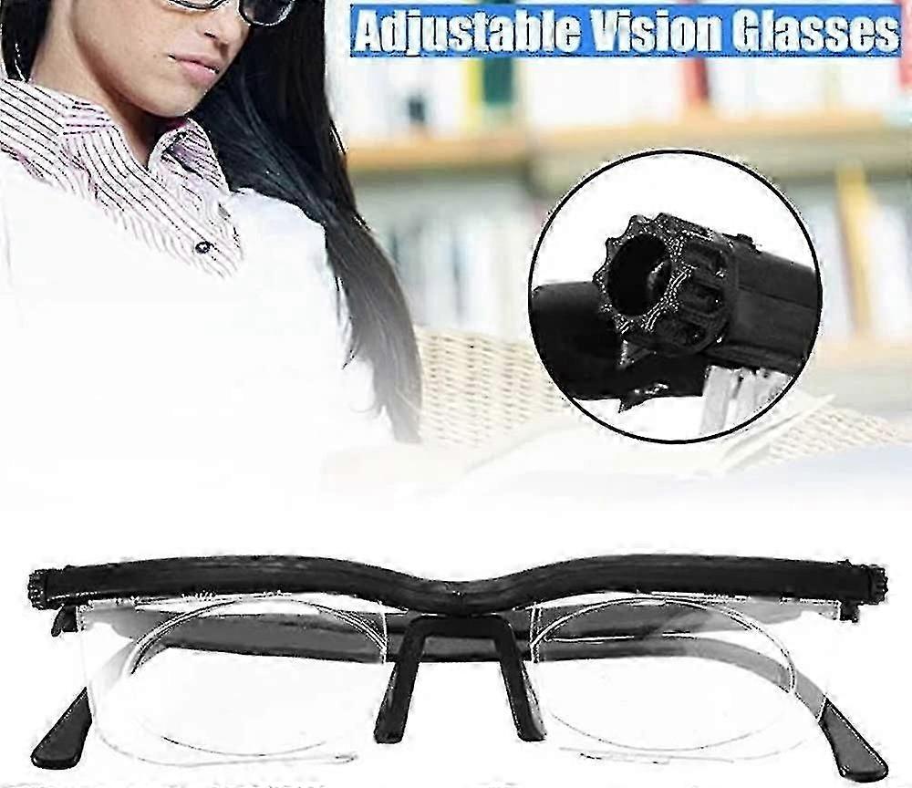 Adjustable Focus Glasses Dial Vision Near And Far Sight, Hd Zoom Adjustable Degree Reading ...