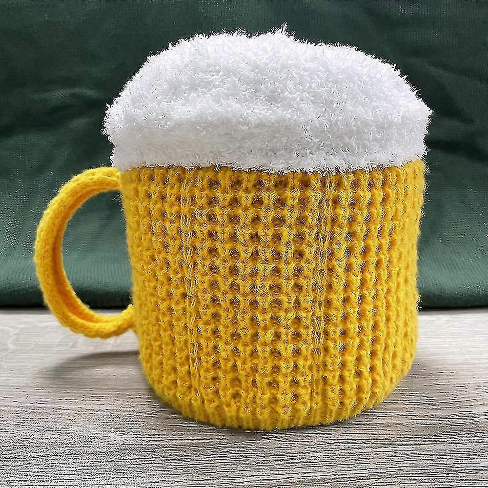 3D Beer Mug Knitted Beanie Hat High Elastic Warm Ear Protection Beanie ...
