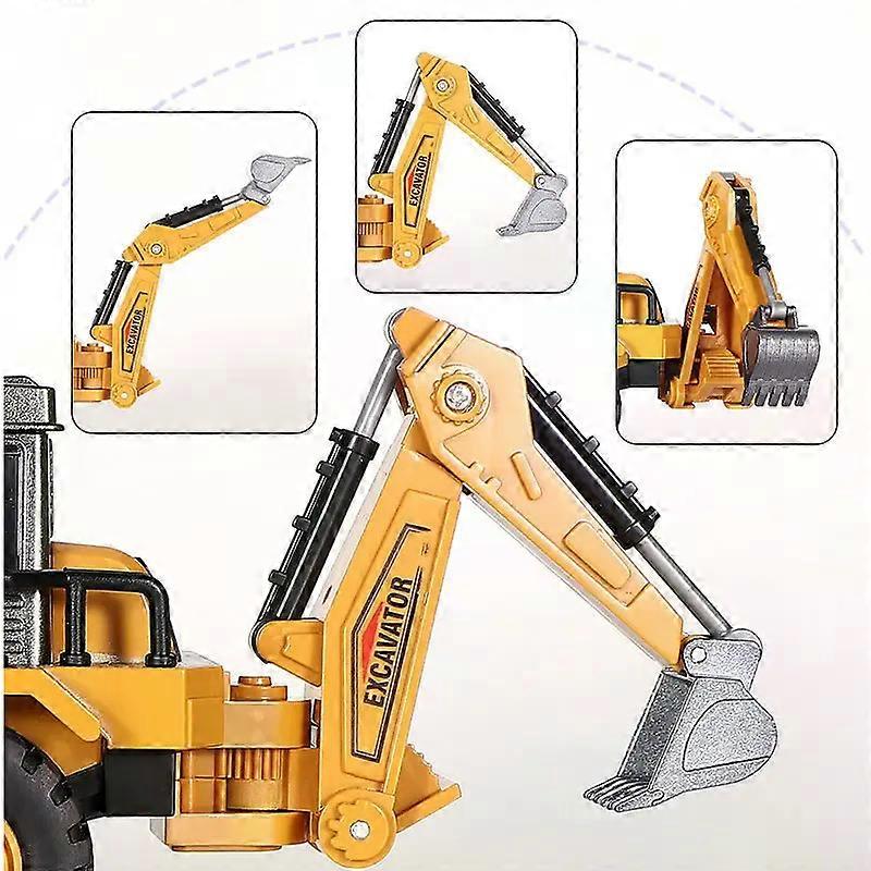 Diecast Excavator Tractor Cement Truck Car Bulldozer Crane Toy Model ...