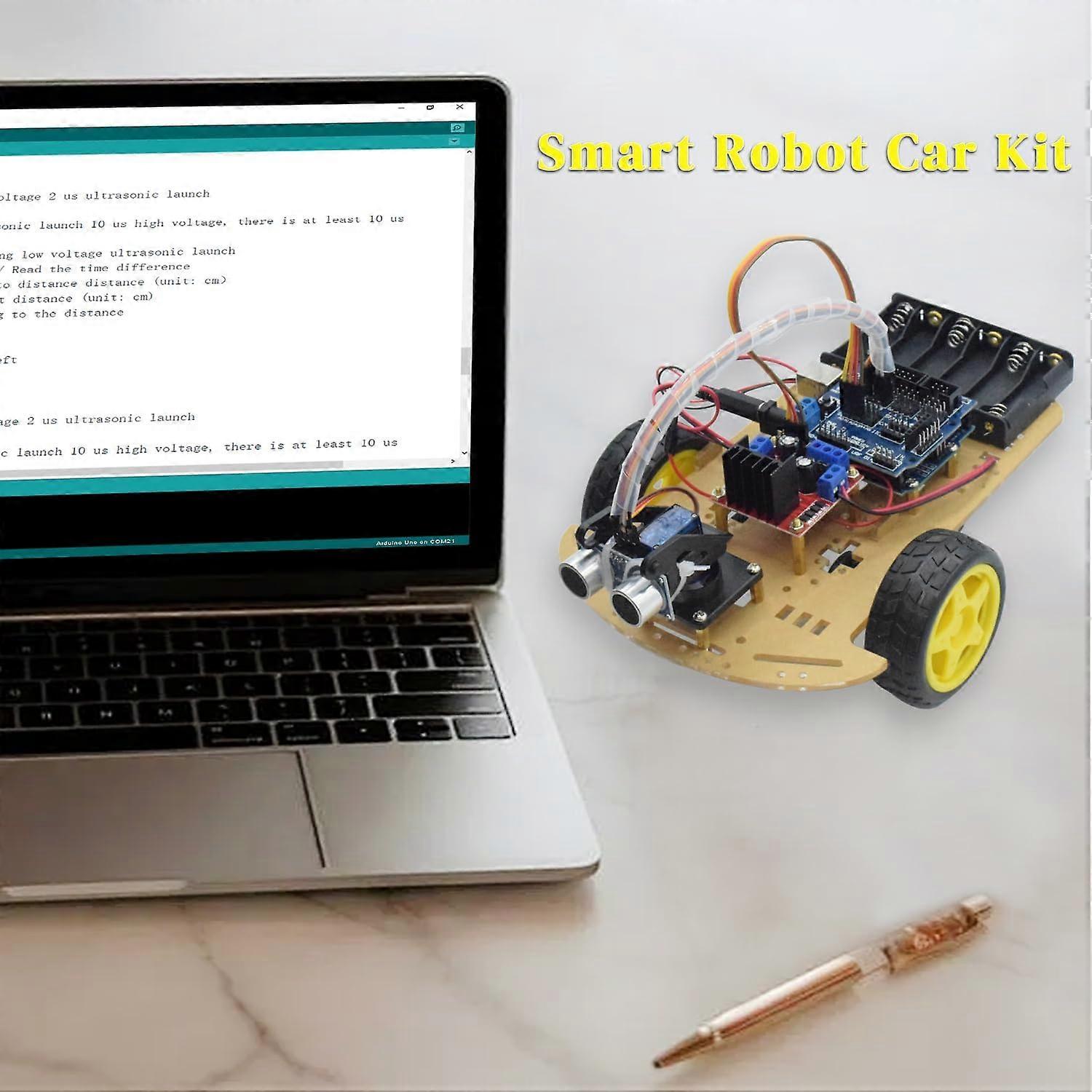Smart Robot Car Chassis Kit 2WD with Speed Encoder, Ultrasonic Module ...