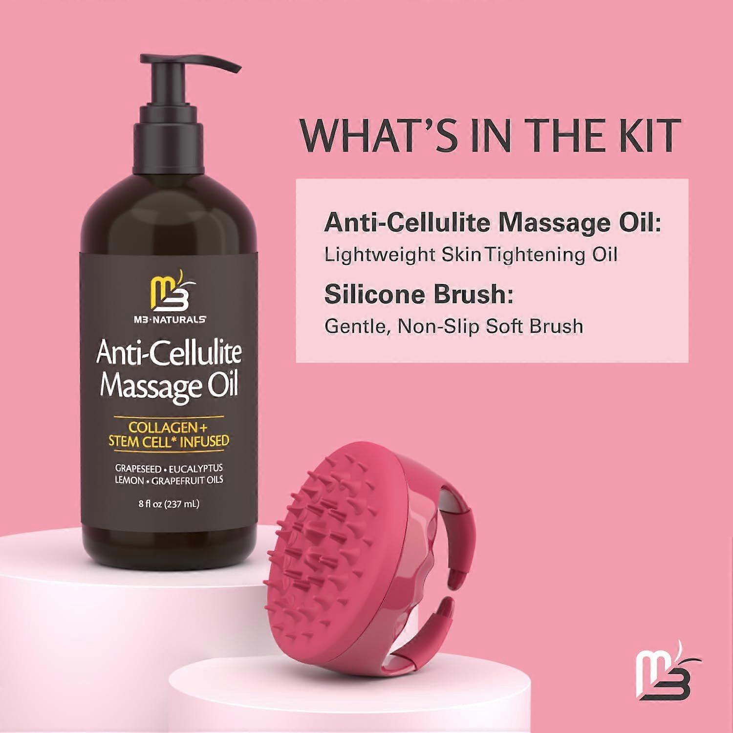 Anti Cellulite Oil and Silicone Body Brush Collagen and Stem Cell Skin ...