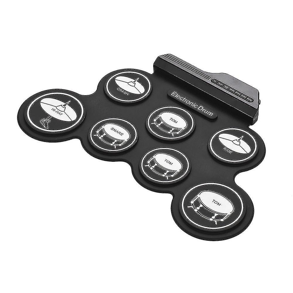 Compact Size Usb Roll-up Silicon Drum Set Digital Electronic Drum Kit 7 ...