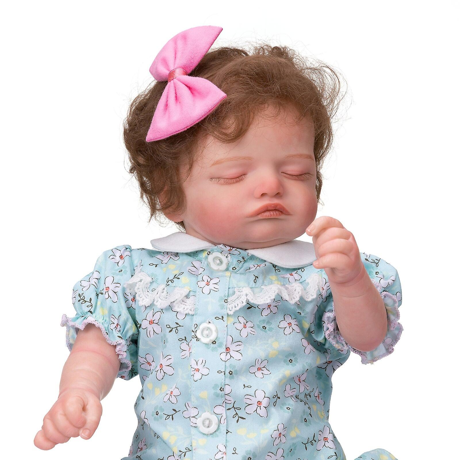 Rebirth doll 49cm bebe doll rooted eyelashes reborn baby sleeping girl ...