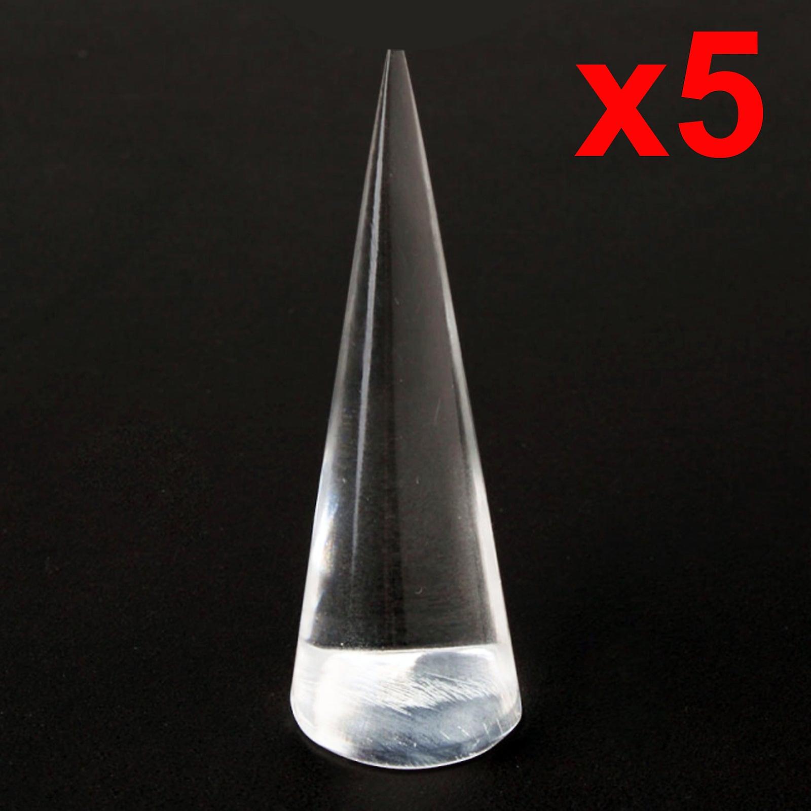 1/3/5/10 Solid Clear Transparent Acrylic Cone Finger Ring Jewellery ...