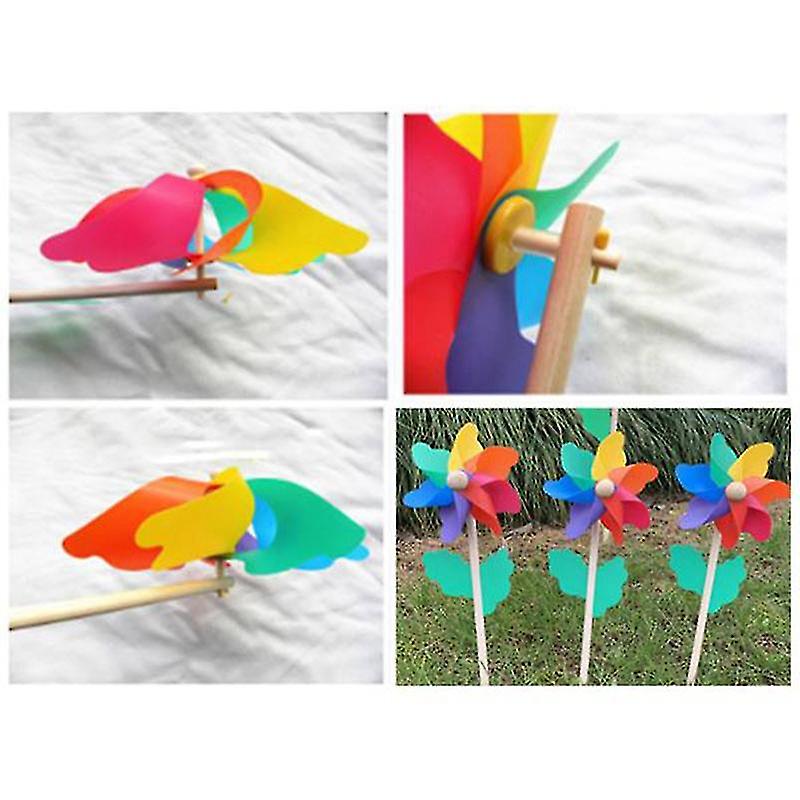 10pcs Wooden Stick Pinwheels,windmill Party Pinwheels Diy Pinwheels Set ...