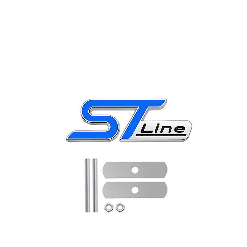 3D Metal ST Line Head Front Grille Car Emblem Badge Chrome Sticker for ...