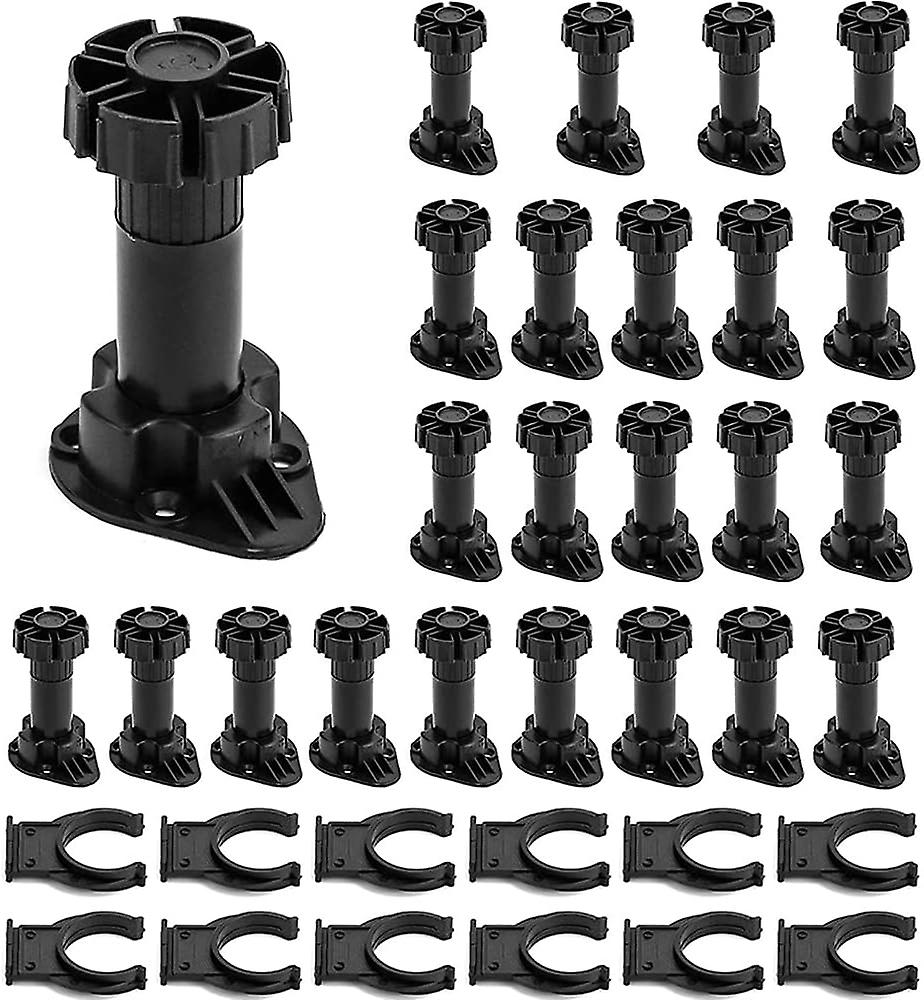 24 Pieces Furniture Legs, Plastic Cabinet Legs 100mm-120mm, Adjustable ...