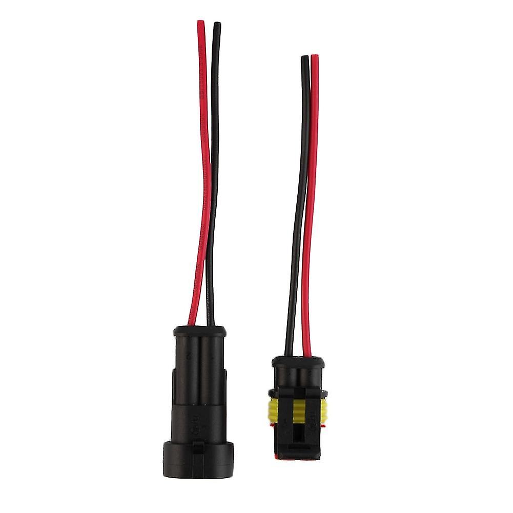 5 Sets 2 Pin Way Car Waterproof Electrical Connector Plug with Wire AWG ...