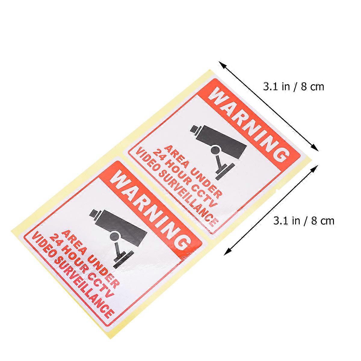 20pcs CCTV Camera Warning Signs Stickers Warning 24 Hour Video ...