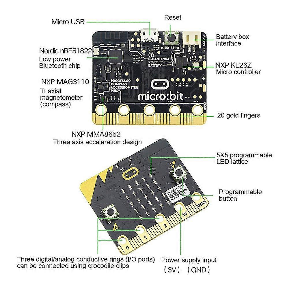 Microbit Go Starter Kit Bbc Smart Car Kit/qtruck/python Education Microbit Supports Ai And ...