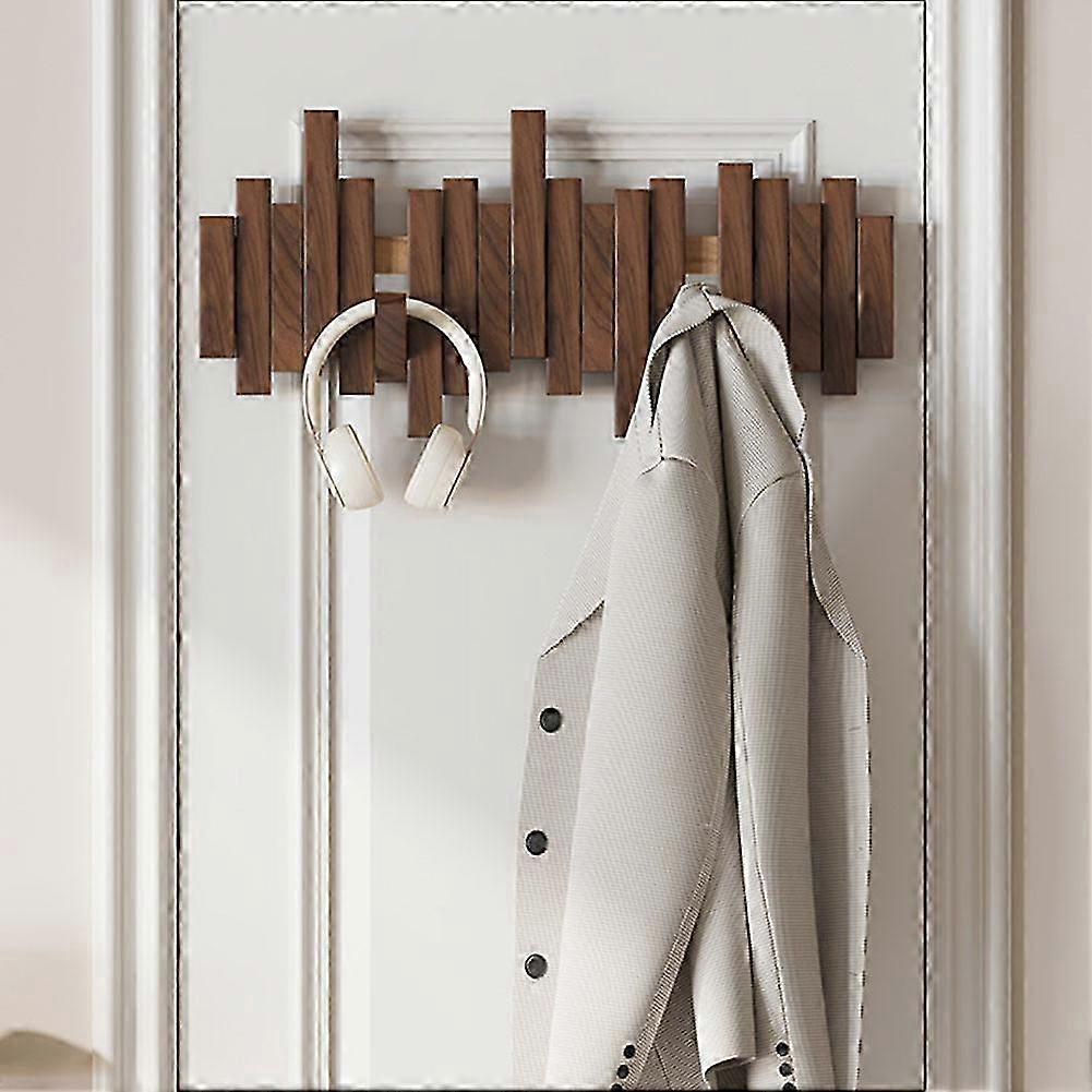 Wooden Piano Coat Rack Wall Mounted Clothes Rack Multi-purpose Folding ...