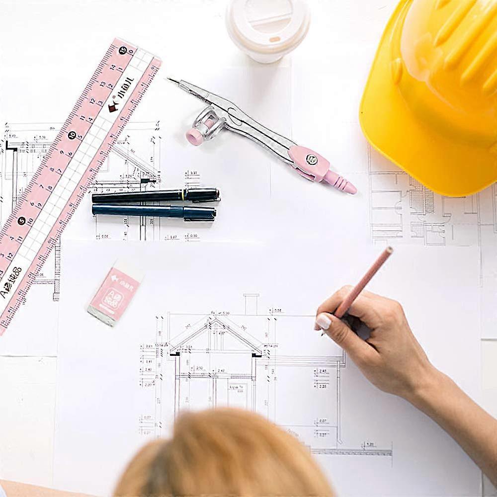 Maths Set, 8 PCS Geometry Sets, Metal Durable Outer Box Set, Protractor ...