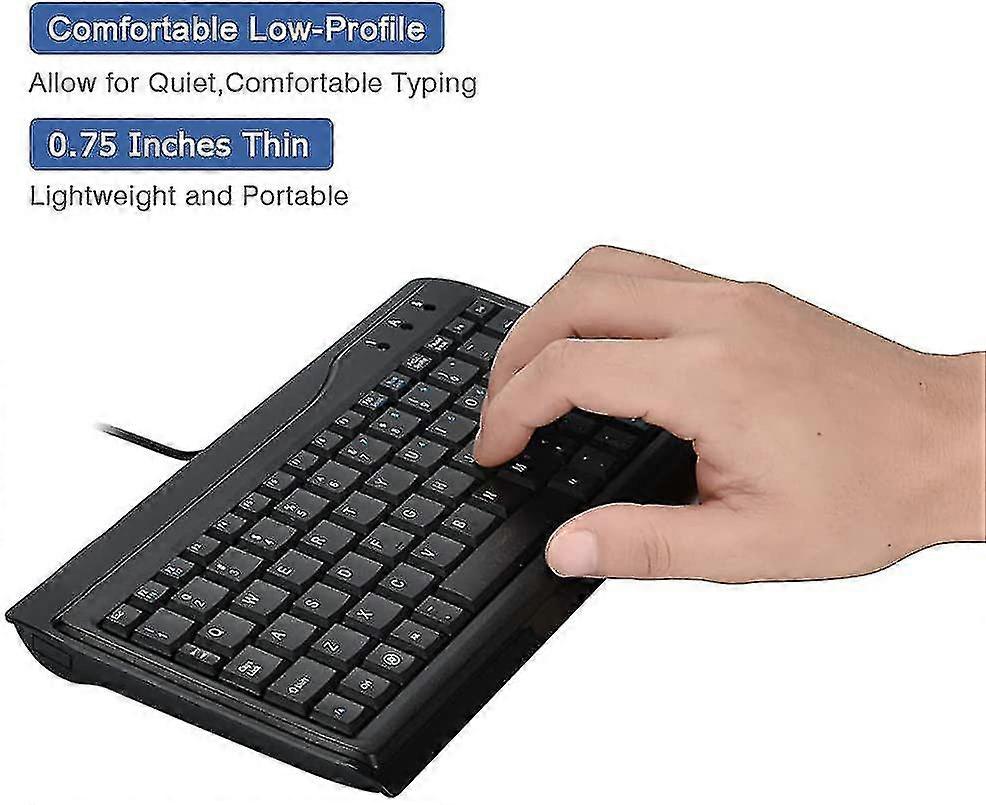 Super Mini Wired Keyboard, Full Size 78 Keys Keypad Small Portable Fit ...