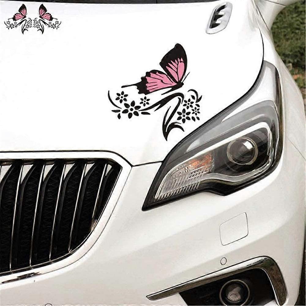 Car Decals for Women,1 Set Butterfly and Flower Car Decal Stickers ...
