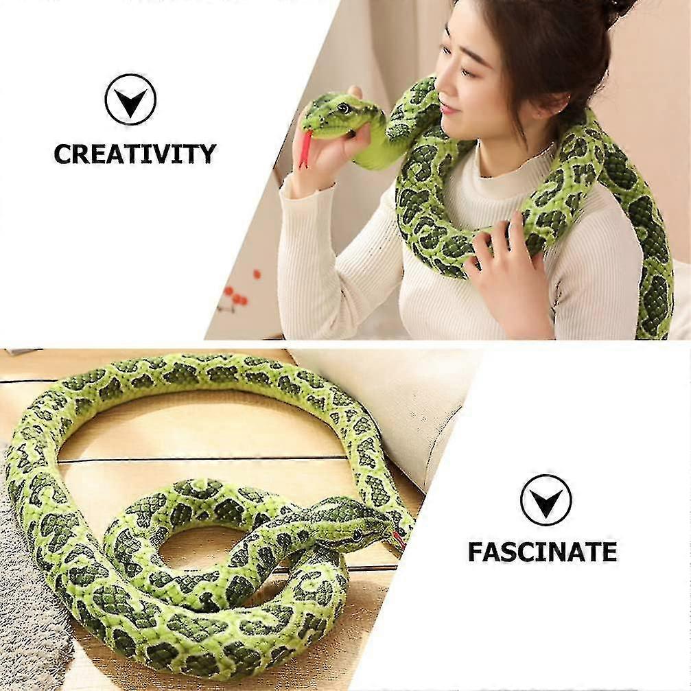 1pc Realistic Plush Snake Stuffed Animal, Large Stuffed Animal Snake ...