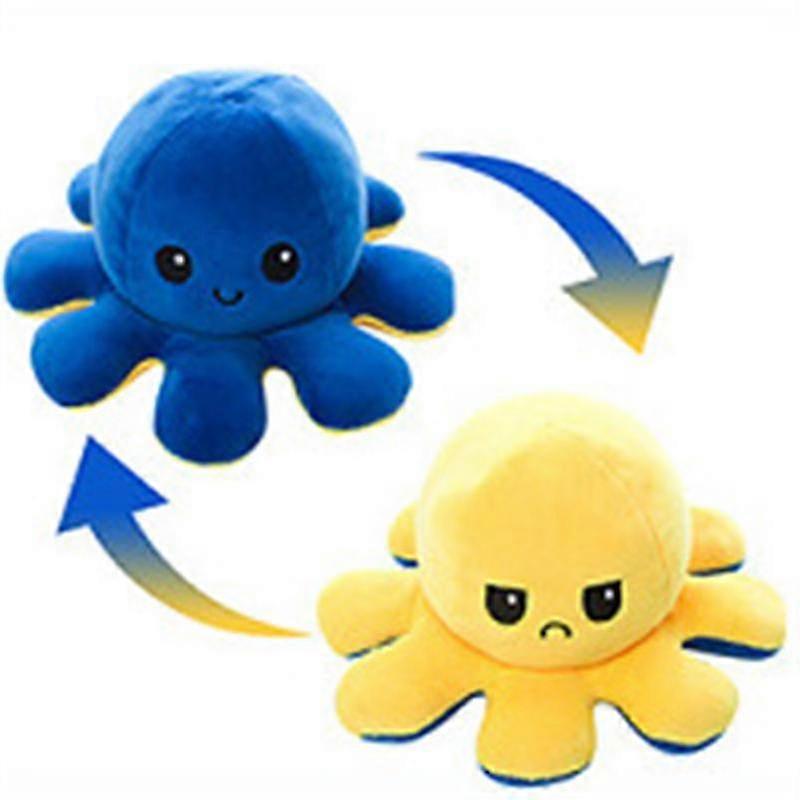20cm Plush Octopus Stress Girl Toy- Cuddly Clef High-quality Happy-sad ...