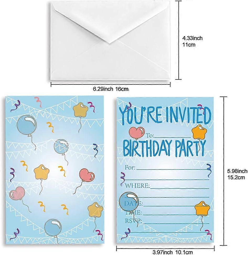 Invitations with Envelopes 30 Sheet Fill-in Party Birthday Theme ...