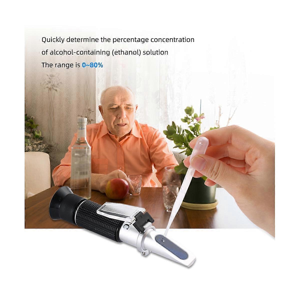 Alcohol Refractometer 0-80% for Spirits Tester Alcohol Meter Handheld ...