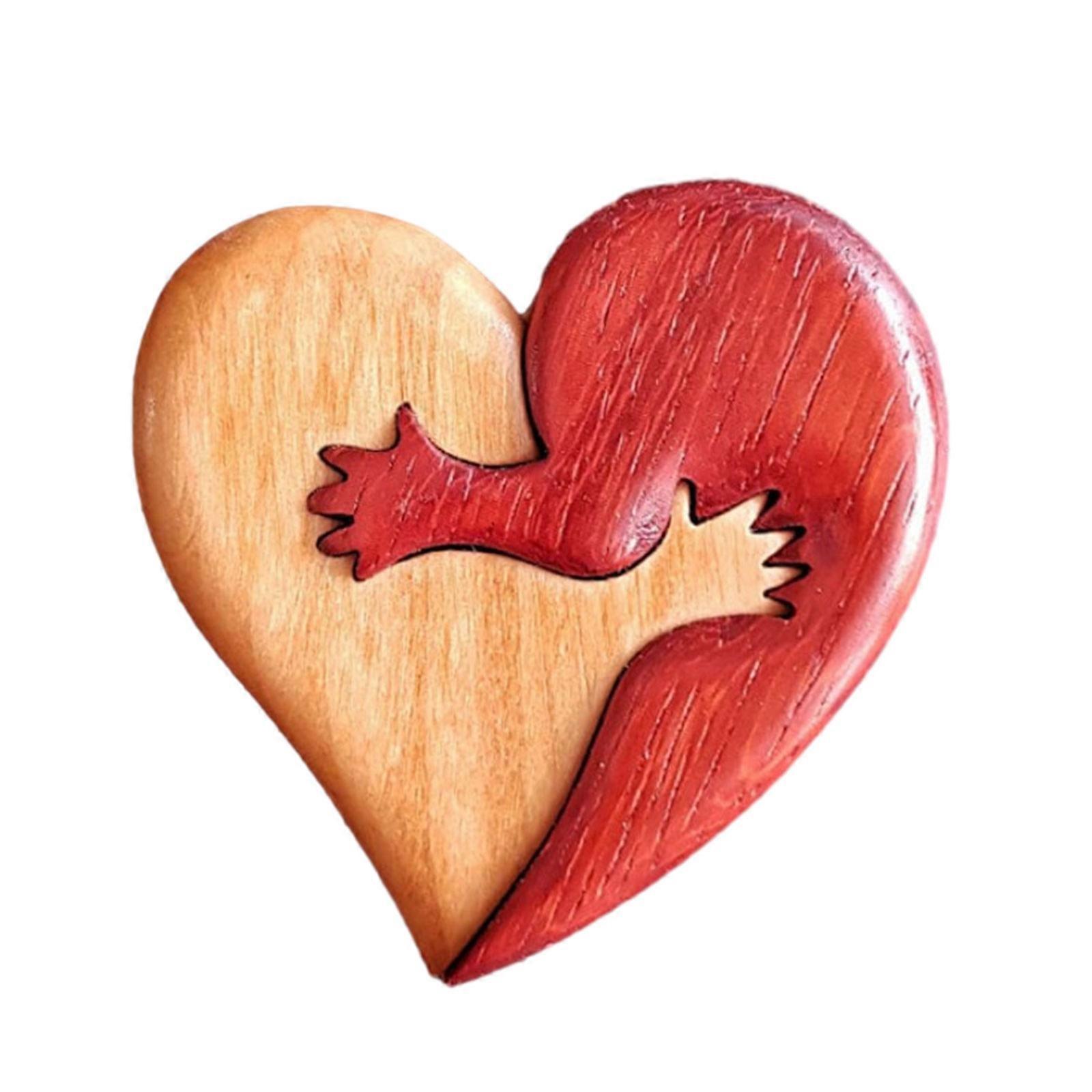 En kram från mitt hjärta för dig Handgjorda träsniderier Prydnader för ...