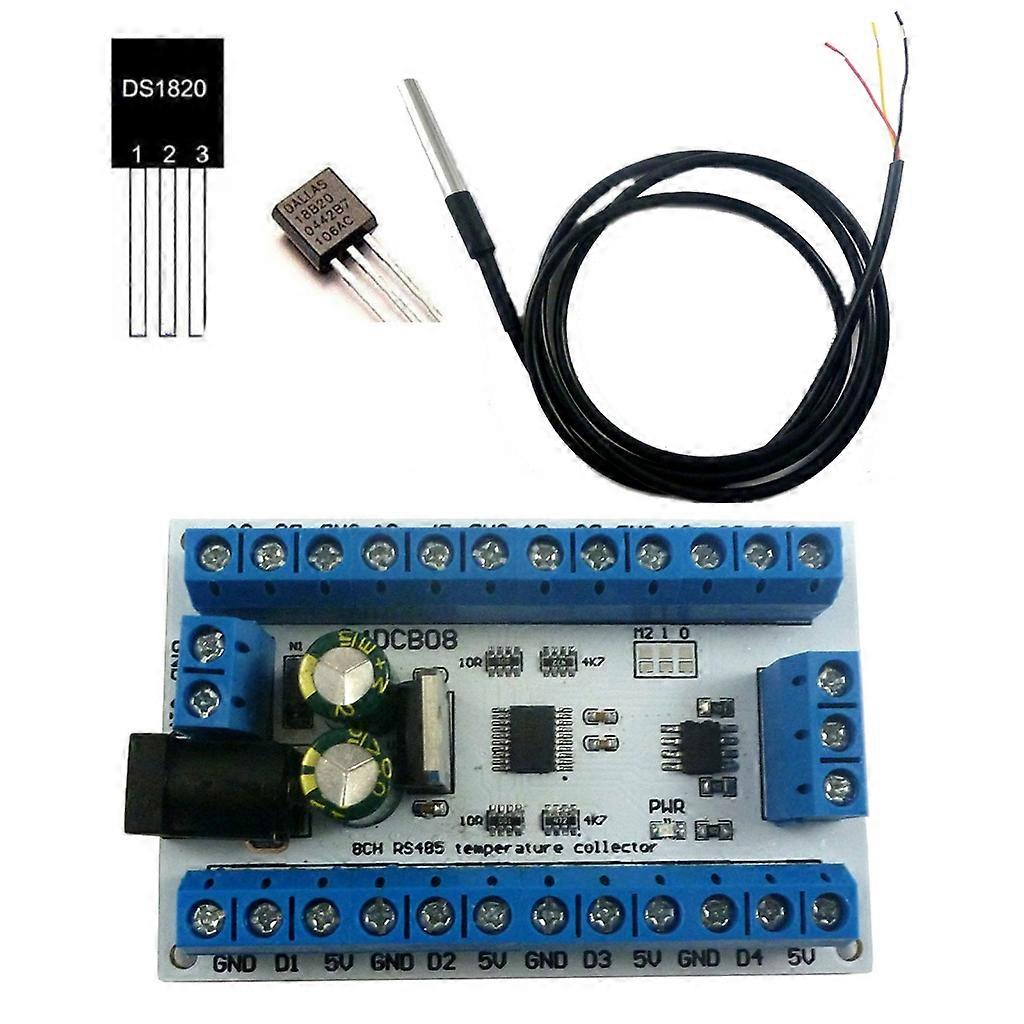 8-Channel RS485 Temperature Sensor Board with MODBUS RTU Support ...
