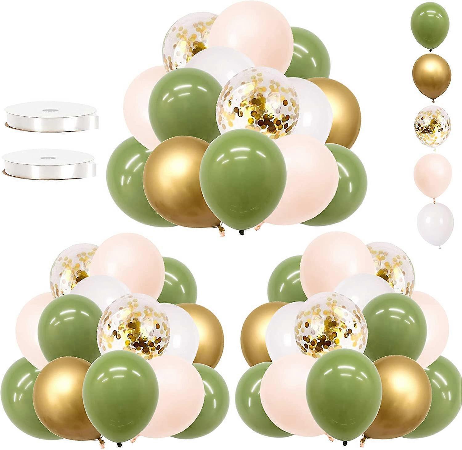 62Pcs Olive Green Gold Balloons for Baby Shower Decorations - 12inch ...