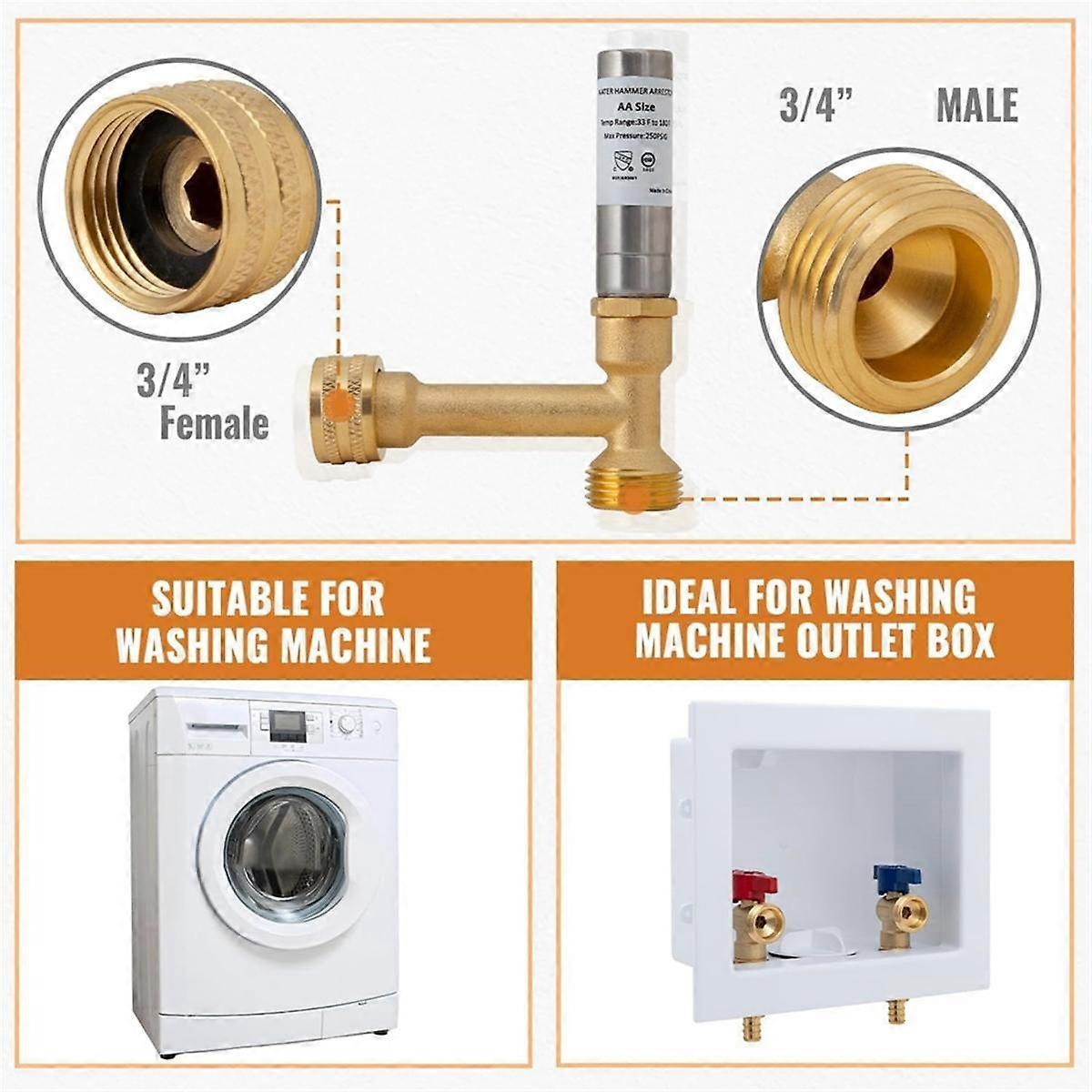 Water Hammer Arrestor, 3/4inch NPT Thread for Washing Machine, Laundry ...